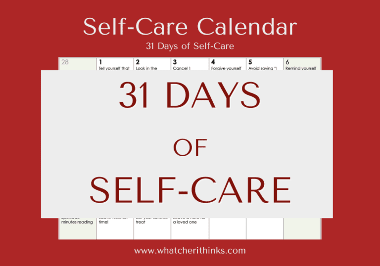 Printable Self Care Calendar